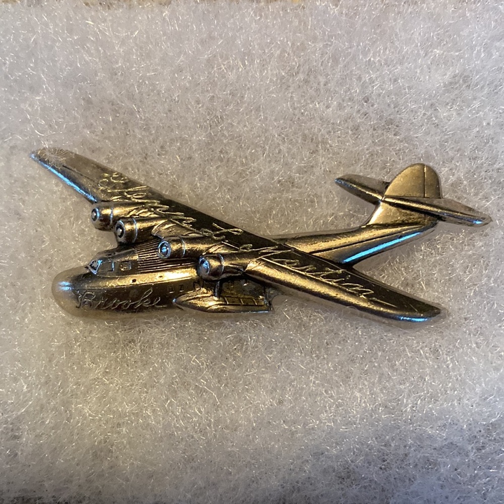 Vintage World War Ii Airplane Sweetheart Pin Brooch G… - Gem